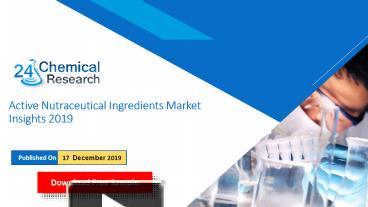 PPT – Active Nutraceutical Ingredients Market Insights, Forecast to ...