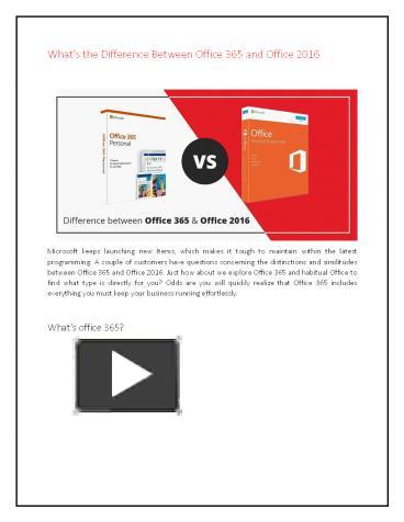 What's the Difference Between Office 365 and Office 2016 presentation ...