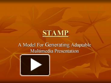 STAMP presentation | free to view