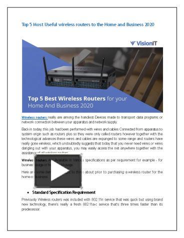 PPT – Top 5 Most Useful wireless routers to the Home and Business 2020 ...