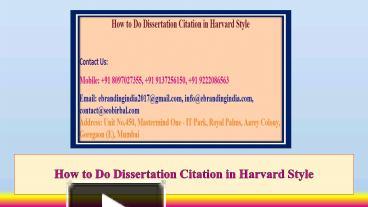How to Do Dissertation Citation in Harvard Style presentation | free to ...