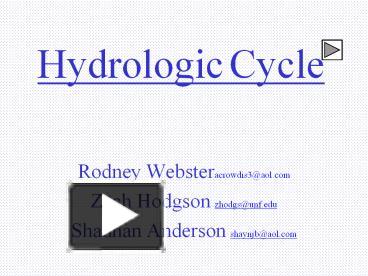 PPT – Hydrologic Cycle PowerPoint presentation | free to view - id ...