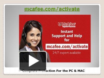Setup Guide - Activate your McAfee Retail Card presentation | free to ...