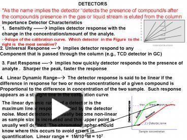 PPT – DETECTORS PowerPoint presentation | free to view - id: 8f349-MmEzO