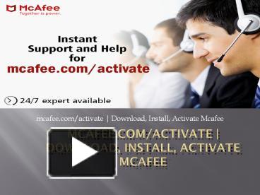 mcafee.com/activate - Download Install and Activate Online Bought ...