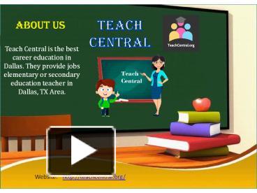 Secondary School Teacher Career presentation | free to download