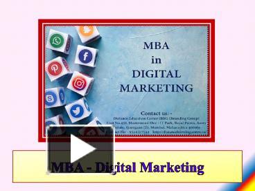 PPT – MBA - Digital Marketing PowerPoint presentation | free to ...