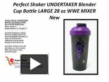 PPT – Perfect Shaker UNDERTAKER Blender Cup Bottle LARGE 28 oz WWE ...