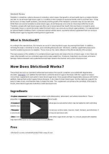 StrictionD Review – Is It Really Helpful At Lowering Blood Sugar ...