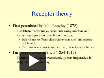 Receptor theory presentation | free to view