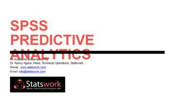 SPSS Predictive Data Analytics| SPSS Data Analysis Services - Statswork ...