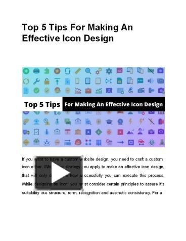 Top 5 Tips For Making An Effective Icon Design presentation | free to ...