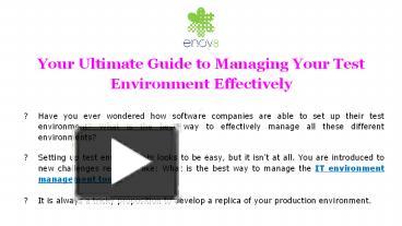 PPT – Your Ultimate Guide to Managing Your Test Environment Effectively ...