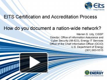 PPT – EITS Certification and Accreditation Process PowerPoint ...