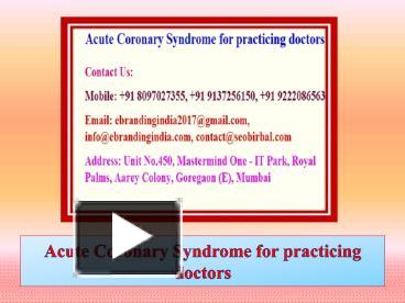 PPT – Acute Coronary Syndrome for practicing doctors PowerPoint ...