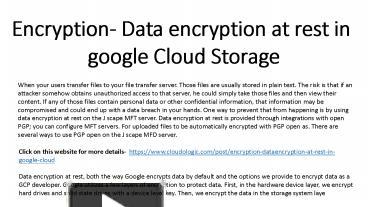 PPT – Encryption- Data encryption at rest in google Cloud Storage ...