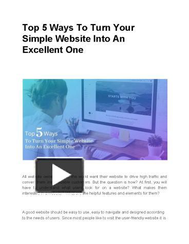 Top 5 Ways To Turn Your Simple Website Into An Excellent One ...