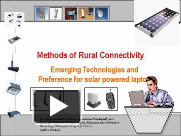 PPT – Methods of Rural Connectivity PowerPoint presentation | free to ...