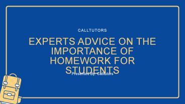 PPT – Experts Advice On The Importance Of Homework For Students ...