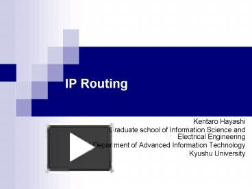 IP Routing presentation | free to view