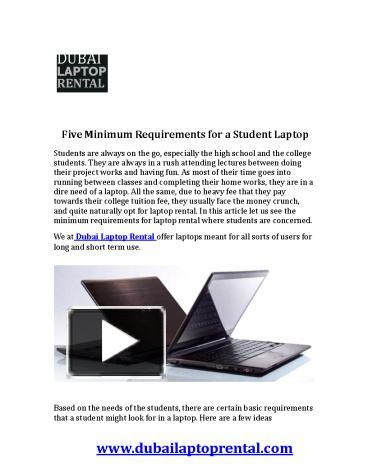 Five Minimum Requirements for a Student Laptop presentation | free to ...
