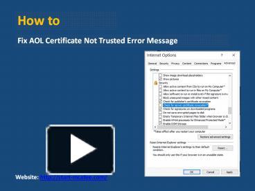PPT – How to Fix AOL Certificate Not Trusted Error Message PowerPoint ...