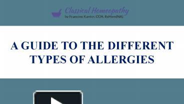 A Guide to the Different Types of Allergies presentation | free to download