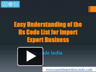 HS Code List Search presentation | free to download