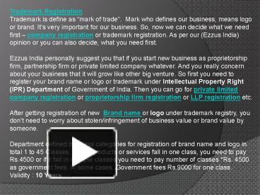 PPT – trademark registration,Brand registration,logo registration ...