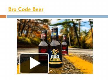 Bro Code Beer presentation | free to download