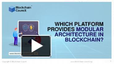 Which Platform Provides Modular Architecture in Blockchain ...