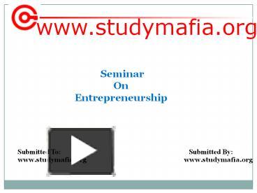 PPT – Entrepreneurship PowerPoint presentation | free to download - id ...