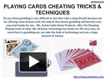 PPT – PLAYING CARDS CHEATING TRICKS & TECHNIQUES PowerPoint ...