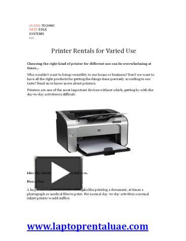 PPT – Printer Rentals for Varied Use PowerPoint presentation | free to ...