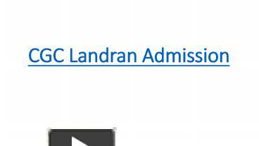 PPT – CGC Landran Admissions PowerPoint presentation | free to download ...