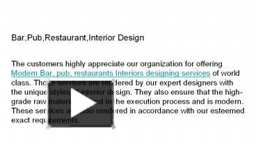 Bar interior design presentation | free to download