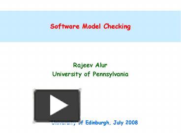 PPT – Software Model Checking PowerPoint presentation | free to ...