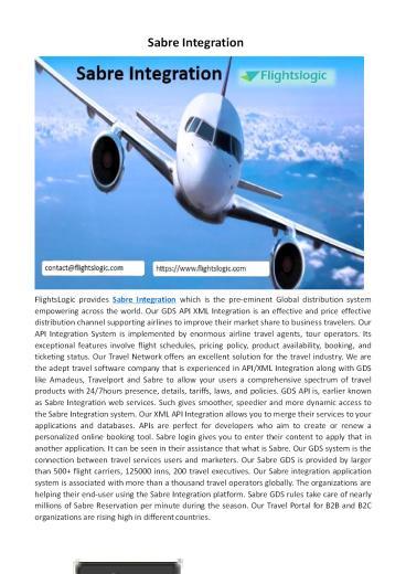 PPT – Sabre Integration PowerPoint presentation | free to download - id ...
