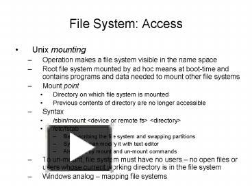 PPT – File System: Access PowerPoint presentation | free to view - id ...