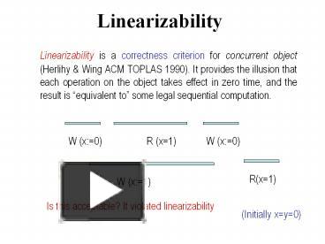 PPT – Linearizability PowerPoint presentation | free to download - id ...