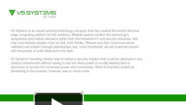 V5 Systems Presentation (1) presentation | free to view