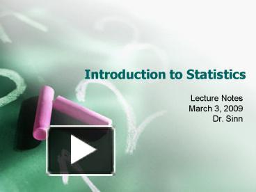 Introduction to Statistics presentation | free to view