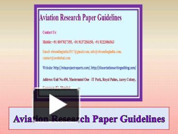 Aviation Research Paper Guidelines presentation | free to download