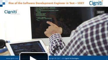 Rise of the Software Development Engineer in Test – SDET presentation ...