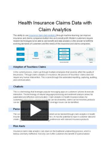Health Insurance Claims Data with Claim Analytics presentation | free ...