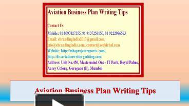 PPT – Aviation Business Plan Writing Tips PowerPoint presentation ...