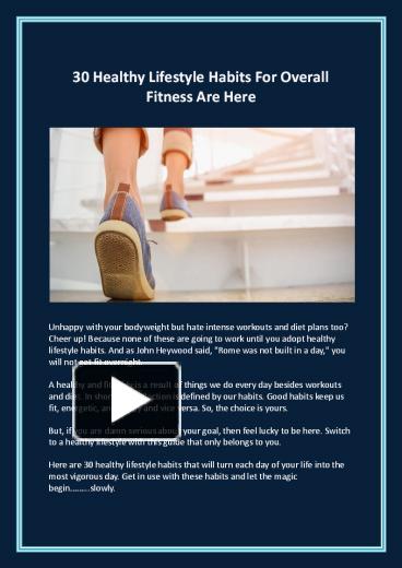 30 Healthy Lifestyle Habits For Overall Fitness Are Here presentation ...