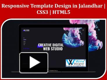 Responsive Template Design in Jalandhar | CSS3 | HTML5 presentation ...