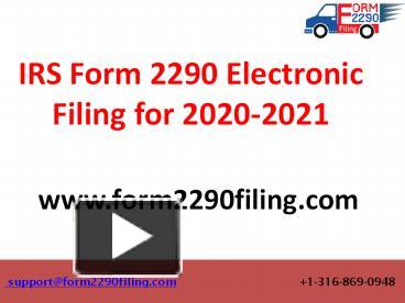PPT – IRS Form 2290 Electronic Filing | E File Form 2290 | IRS 2290 E ...
