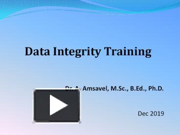Data Integrity presentation | free to download